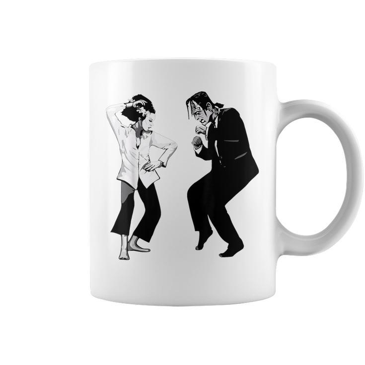 Retro Frankenstein Monster And Bride Dancing Halloween Coffee Mug | Mazezy