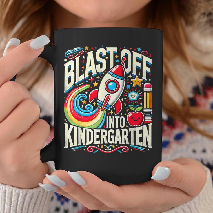 Blast Off Into Kindergarten First Day Of School Kindergarten Coffee Mug ...