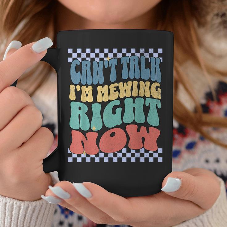 Can't Talk I'm Mewing Right Now Ironic Meme Brainrot Coffee Mug | Mazezy