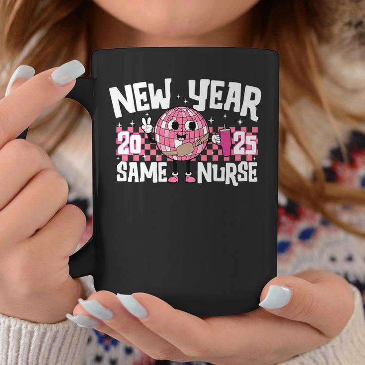New Year Same Nurse 2025 Disco Nye Party Nursing Scrub Coffee Mug | Mazezy