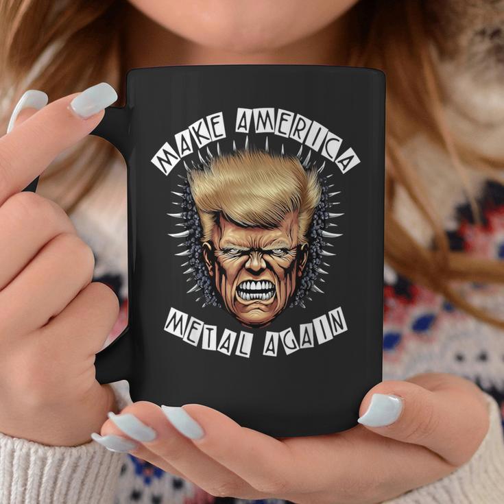Heavy Metal Donald Trump Make America Metal Again Coffee Mug - Monsterry