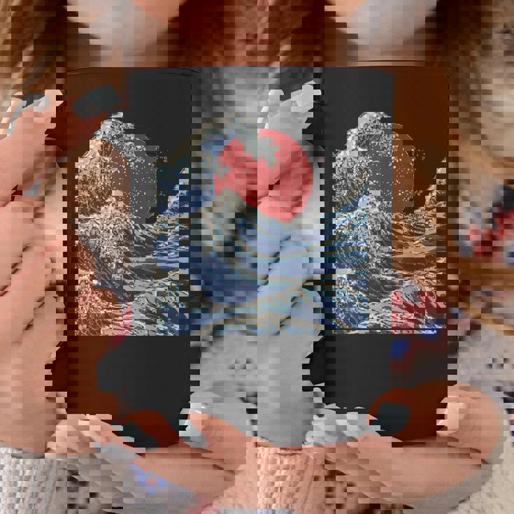 Japanese Ocean Wave Sunrise Vintage Coffee Mug - Monsterry