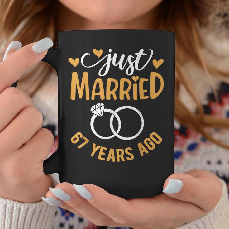 Just Married 67 Years Ago Couple 67Th Anniversary Coffee Mug - Monsterry