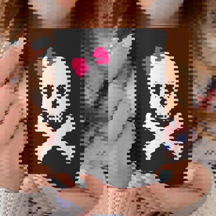 Lindo Diseño De Calavera Con Lazo Rosa Para Es Y Niñas Taza de café - Regaloses
