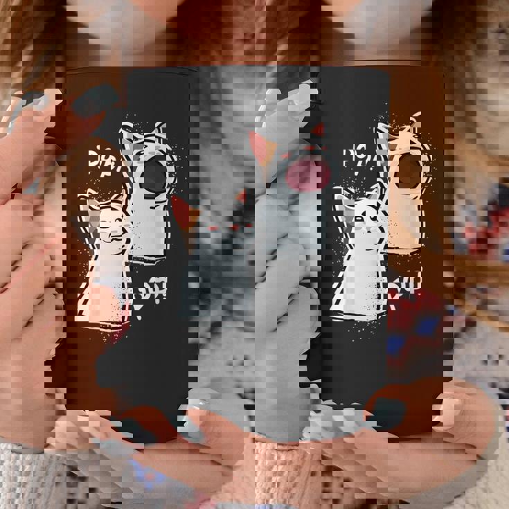 Meme De Gato Popping Pop Cat Cat Memes Taza de café - Regaloses