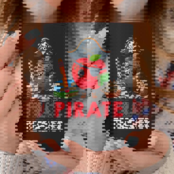 Pirate Teacher Fun Apple Pencil Classroom Coffee Mug | Mazezy