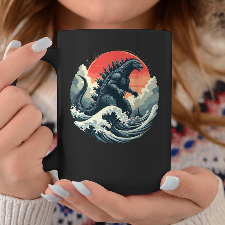 Vintage Japanese Kaiju Monster The Great Wave Off Kanagawa Coffee Mug ...