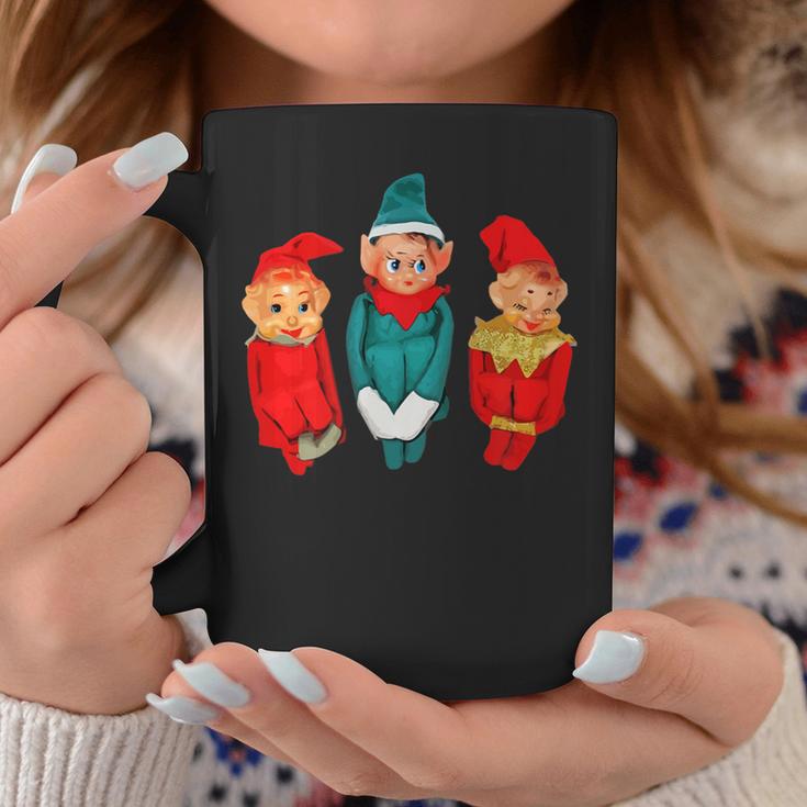 Vintage Knee Hugger Elf Elves Pixie Christmas Shelf Graphic Print ...