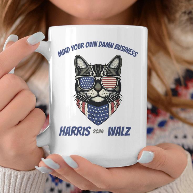 Mind Your Own Damn Business Kamala Harris Walz 2024 Us Flag Coffee Mug ...