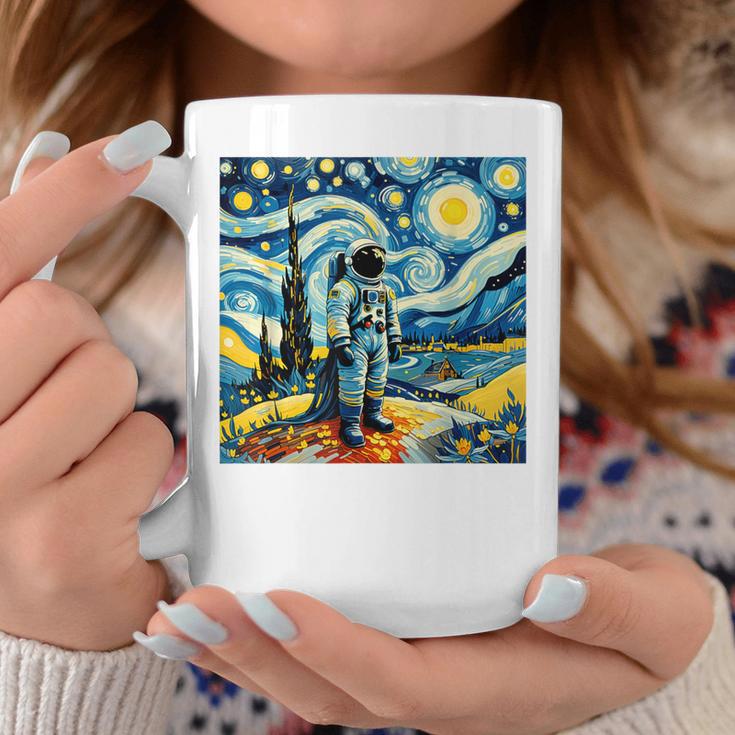 Van Gogh Starry Night Astronaut Space Lovers Coffee Mug | Mazezy
