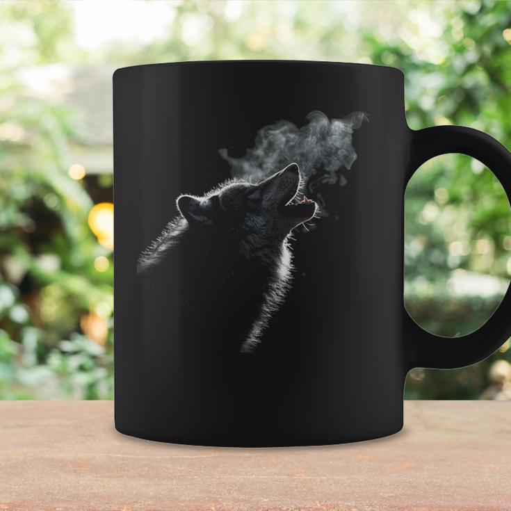 Alpha Wolf Howling To Moon Dark Fantasy Graphic Wolf Lovers Coffee Mug ...