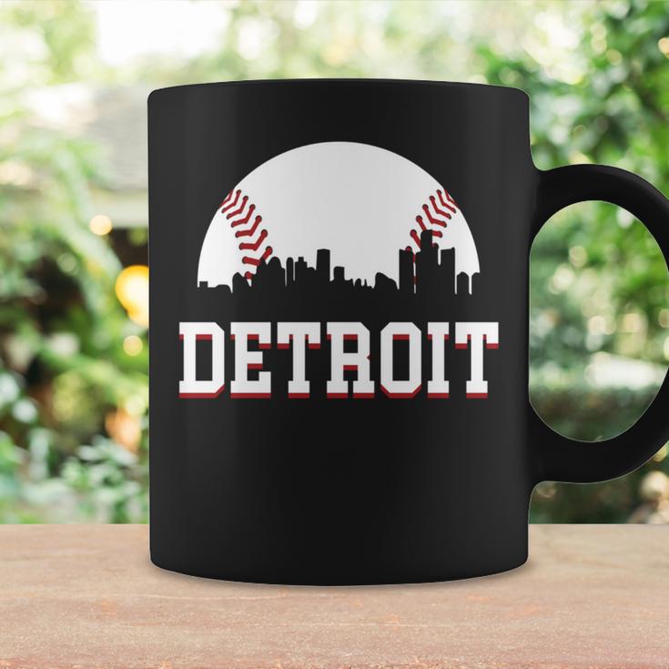 Detroit Skyline Baseball Theme Michigan Cityscape Souvenirs Coffee Mug ...