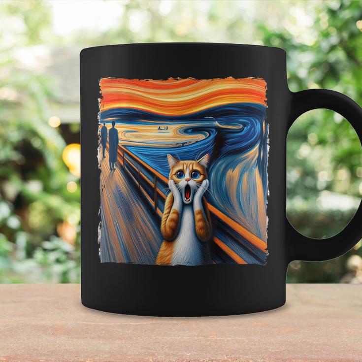El Gato Grito Parodia Divertido Gatito Arte Pintura Gato Taza de café ...