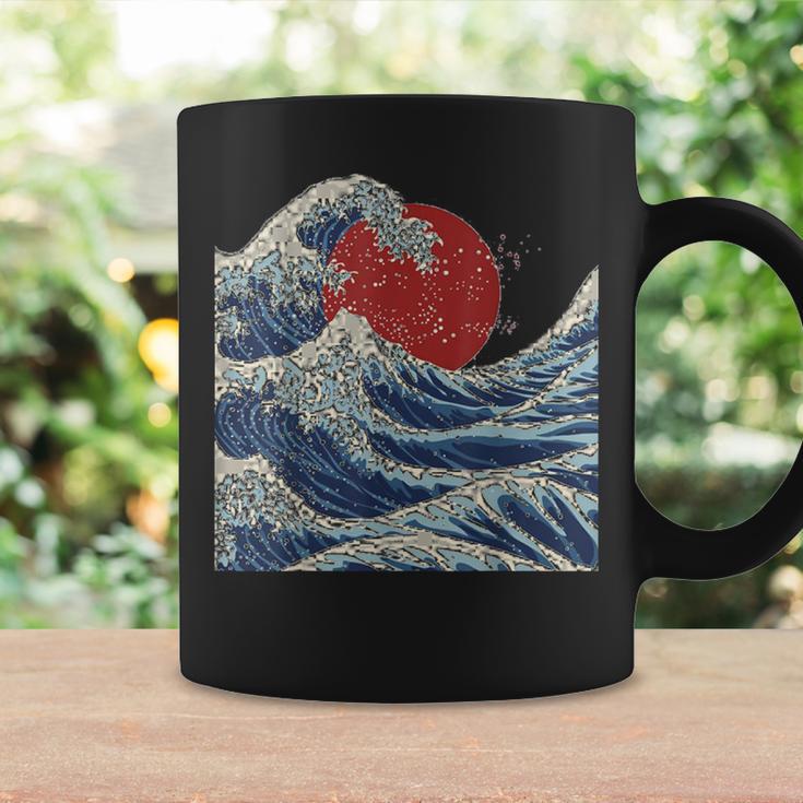 Japanese Ocean Wave Sunrise Vintage Coffee Mug - Monsterry