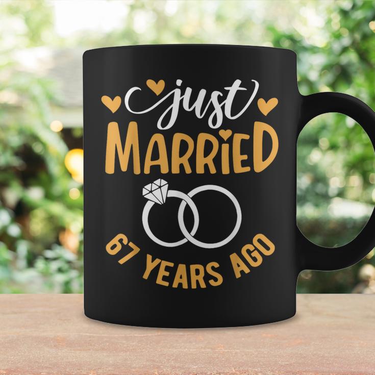Just Married 67 Years Ago Couple 67Th Anniversary Coffee Mug - Monsterry