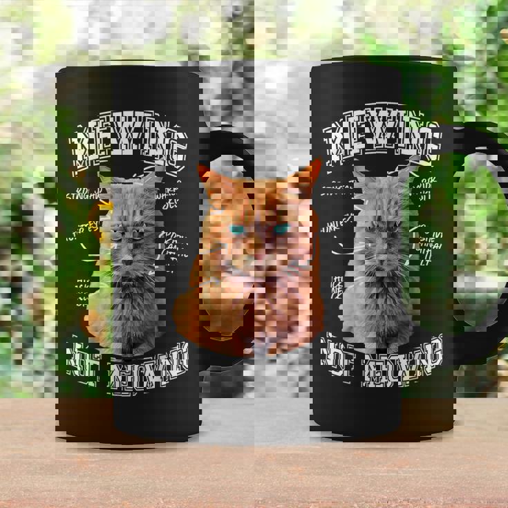 Mewing Not Meowing Cat Meme Looksmax Cat Joke Coffee Mug - Monsterry