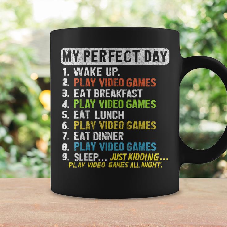 My Perfect Day Play Video Games Gamer Boys Retro Gaming Coffee Mug | Mazezy