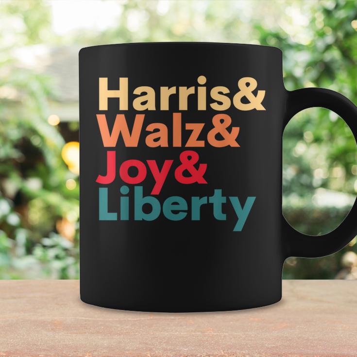 Retro Harris Walz Waltz 2024 Harris Walz Joy Liberty Coffee Mug | Mazezy