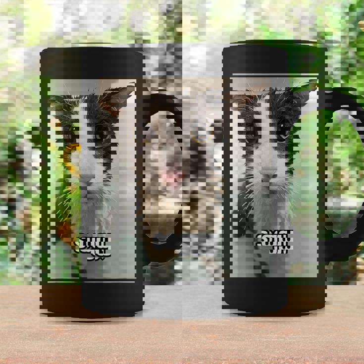 Silly Soggy Cat Meme Coffee Mug - Seseable
