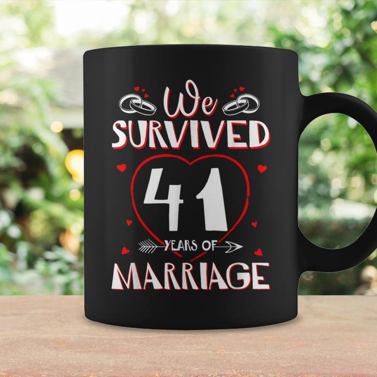We Survived 41 Years Of Marriage Couple 41St Anniversary Coffee Mug ...