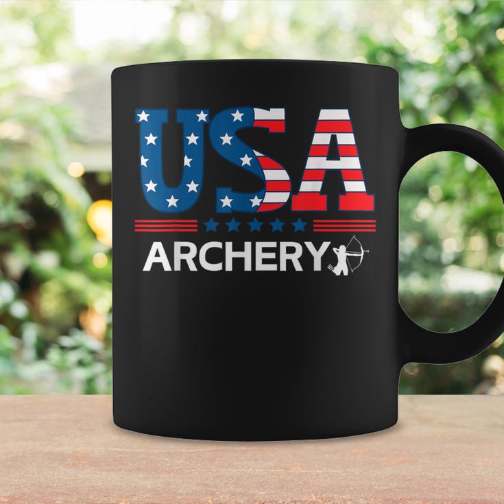 United States Flag Archery Usa Team Sport Archery Coffee Mug - Monsterry