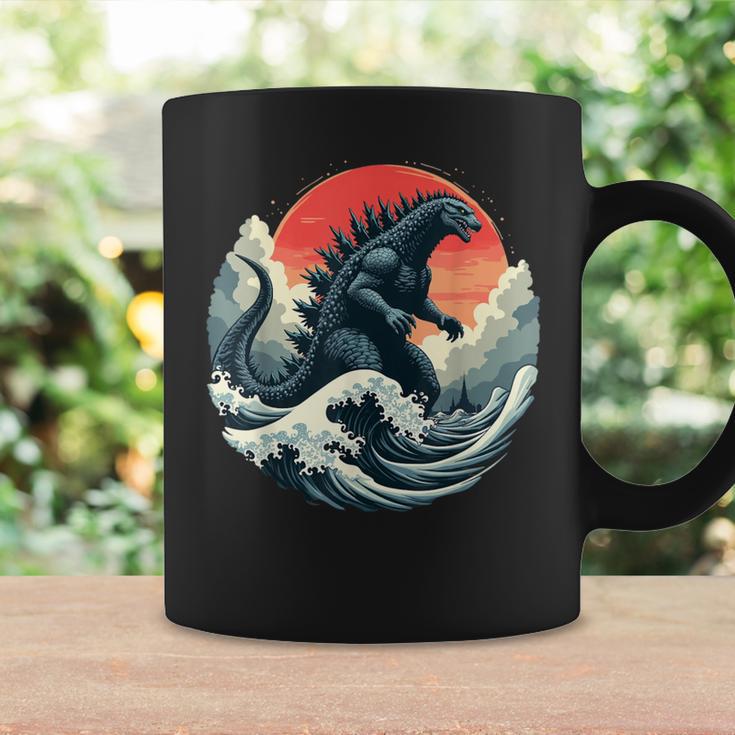 Vintage Japanese Kaiju Monster The Great Wave Off Kanagawa Coffee Mug ...