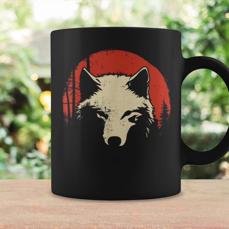 Wolf Graphic Red Moon Wildlife Animal Wolf Japanese Coffee Mug ...