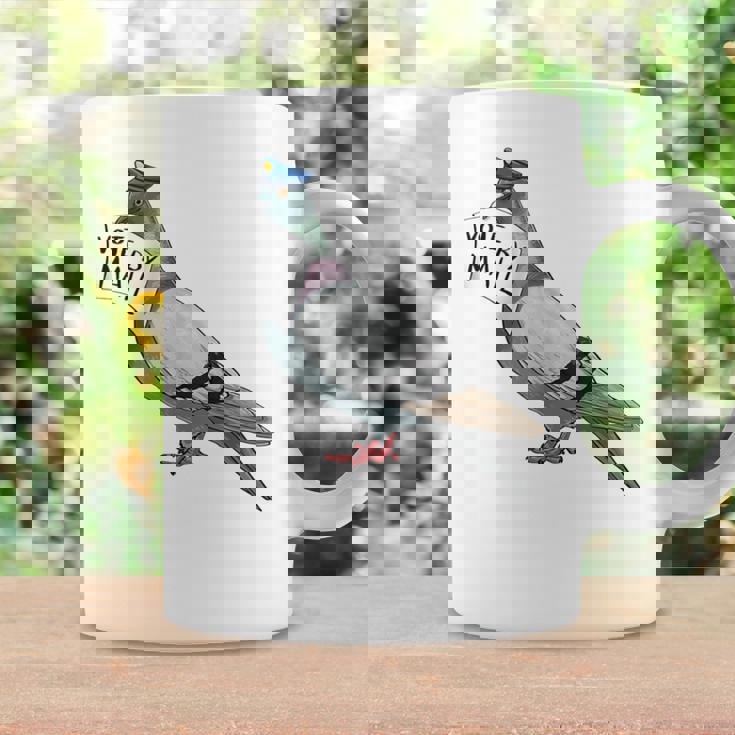 Flying Pigeon Mailman Hat Vote By Mail Love Pigeon Bird Coffee Mug ...