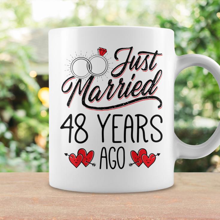 Just Married 48 Years Ago Couple 48Th Anniversary Coffee Mug - Monsterry