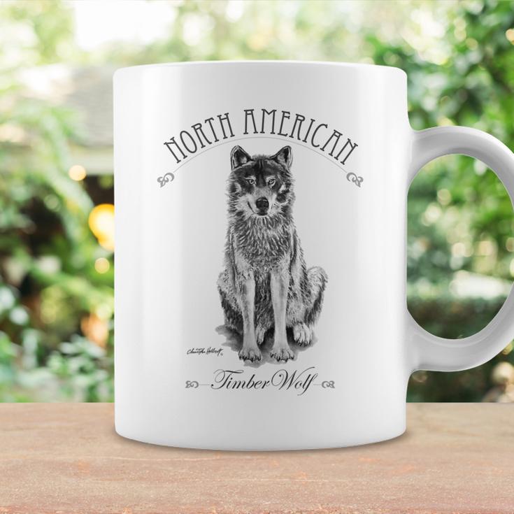 North American Timber Wolf Coffee Mug - Monsterry