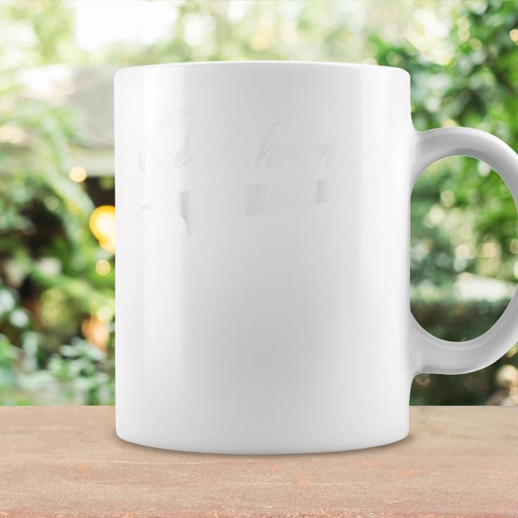 Oklahoma Ok Vintage Varsity Style White Text Coffee Mug - Seseable