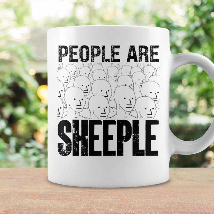 People Are Sheeple Wojak Npc Meme Brainwashed Masses Obey Coffee Mug ...