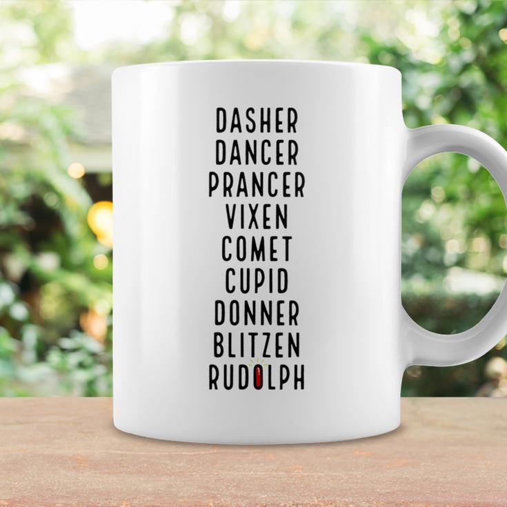 Santa's Reindeers Names- Dasher Dancer Rudolph d Red Nose Graphic Print ...
