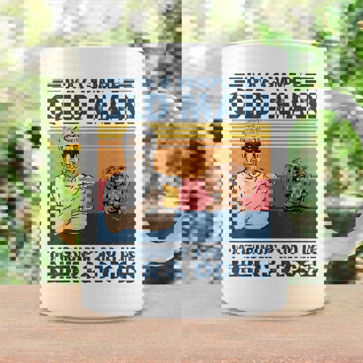 Vintage Grumpy Old Man Like Beer And Dogs Red Dachshund Coffee Mug ...