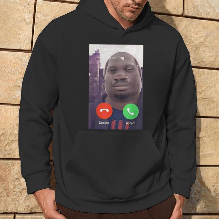 Daquavious Pork Is Calling Meme John Pork Meme Hoodie - Monsterry