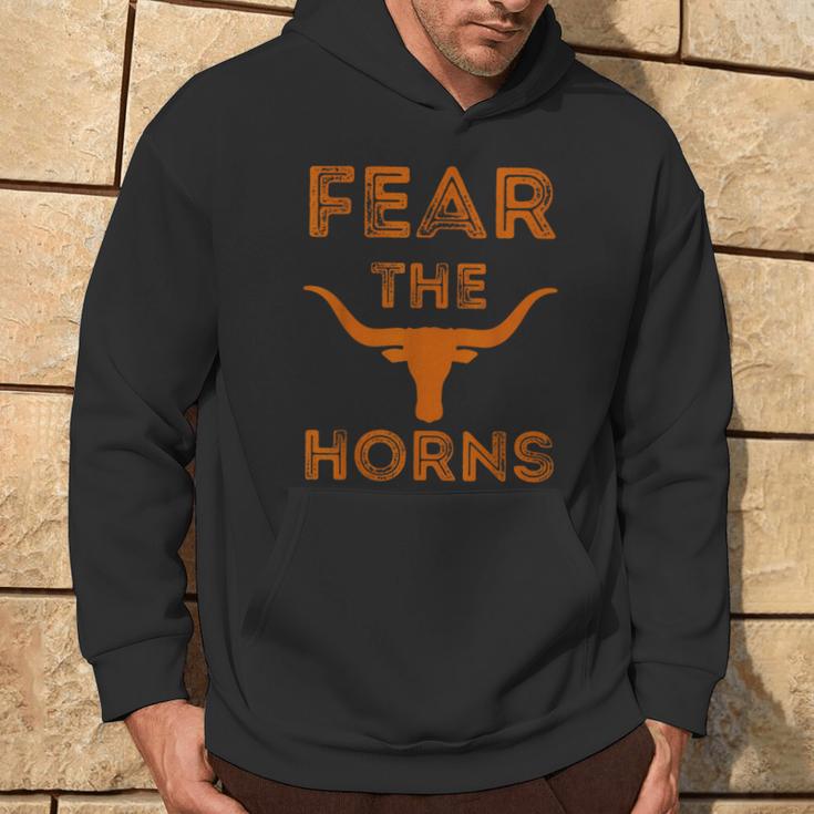 Fear The Horns And Hook'em Horns Hoodie - Seseable