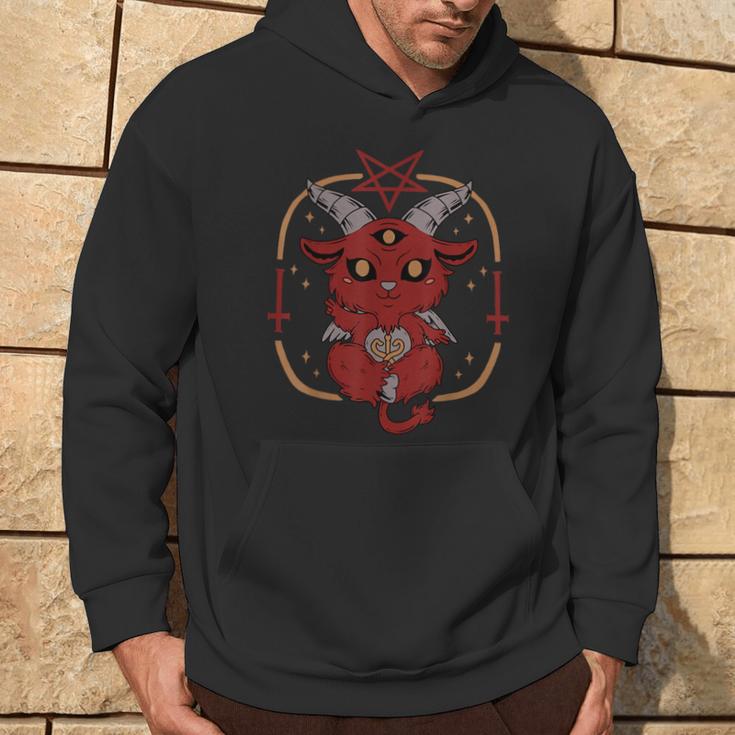 Lucifer Sigil Satan Satanic Goat Cute Goth Baby Baphomet Hoodie | Mazezy
