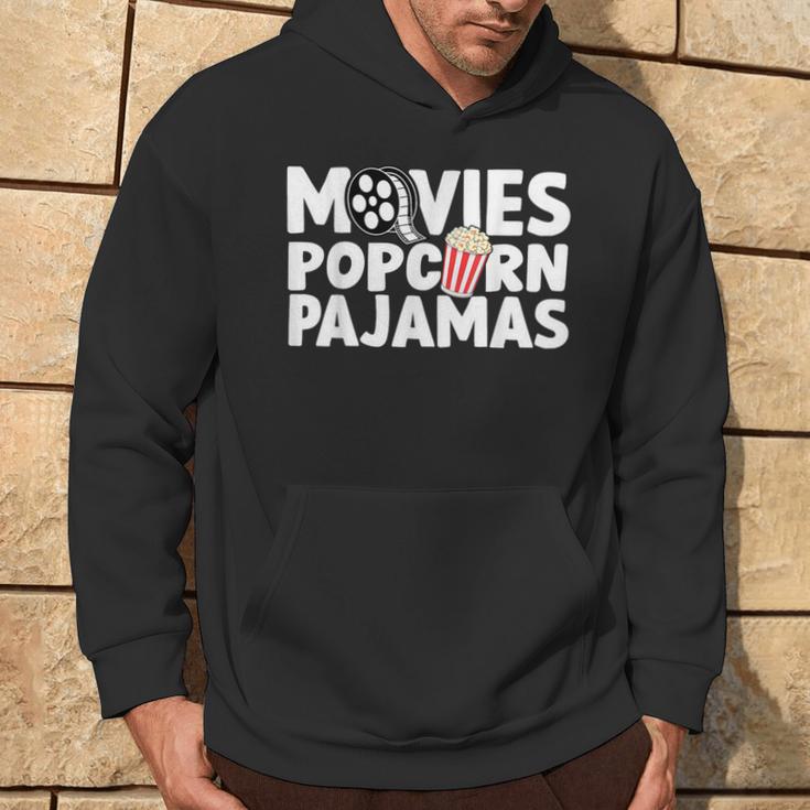 Movies Popcorn And Pajamas Popcorn Movie Night Hoodie | Mazezy