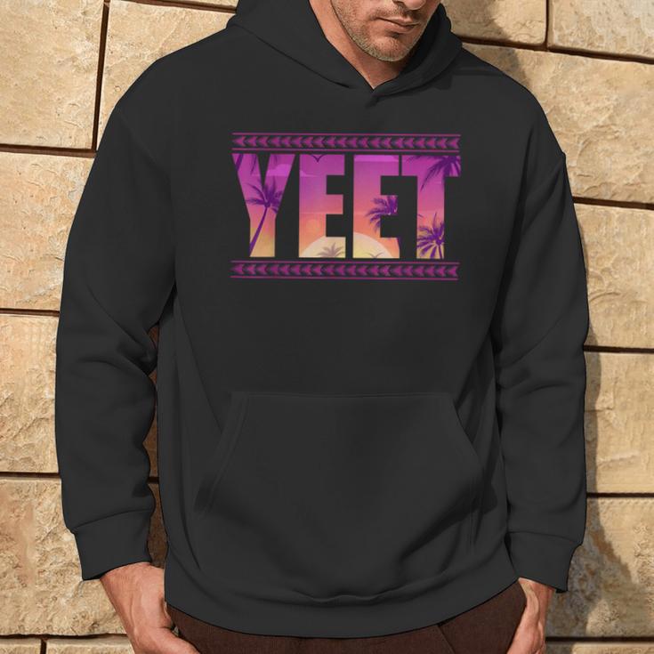 Vintage Yeet Apparel Saying Yeet Quotes Blue Hoodie | Mazezy