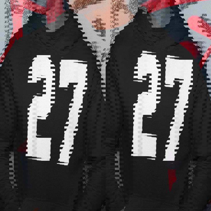 27 Team Sports Jersey Front & Back Number Player Fan Hoodie - Monsterry