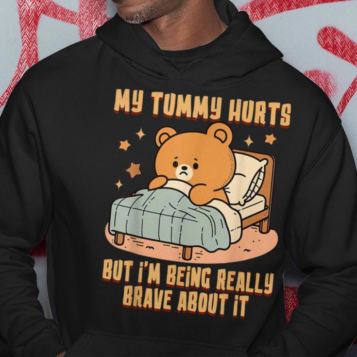Bear Stomach Ache Tummy Ache Survivor Ibs My Tummy Hurts Hoodie | Mazezy