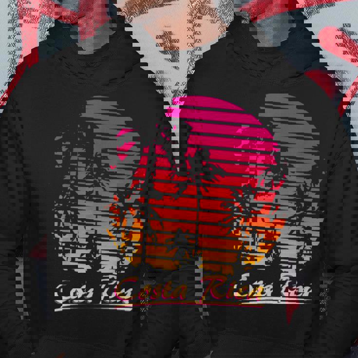 Costa Rica Cool 80S Palm Trees Summer Sunset Hoodie - Monsterry