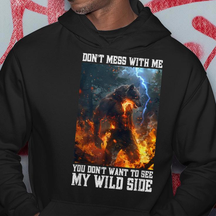Cringy Werewolf Warning Wolf Meme Cringe Alpha Wolf Hoodie - Thegiftio