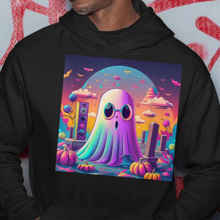 Ghost Trippy Anime Vaporwave Halloween Techno Edm Music Part Hoodie ...