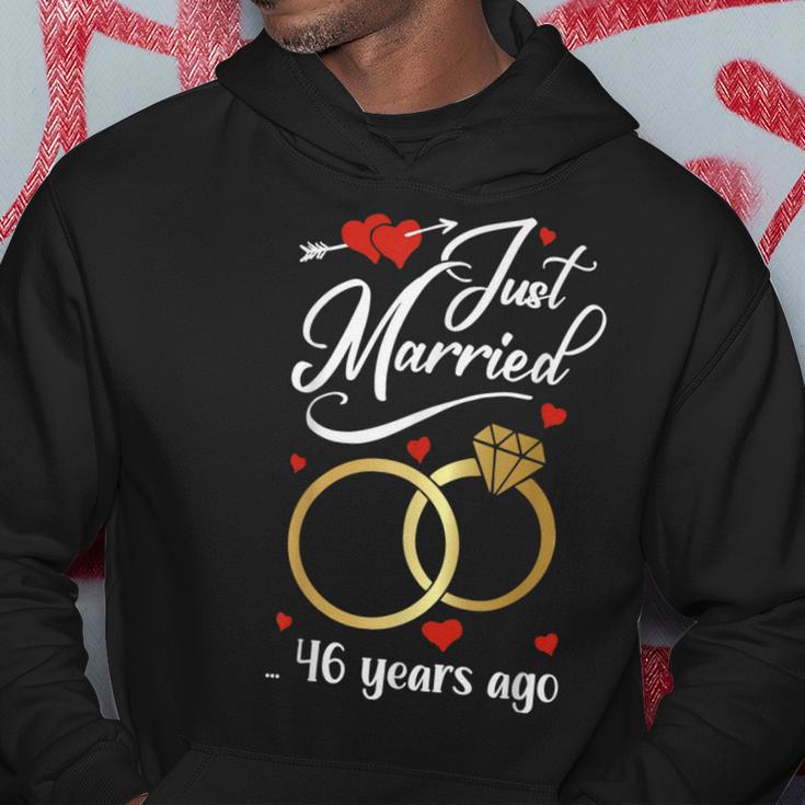 Just Married 46 Years Ago 46Th Wedding Anniversary Party Hoodie - Monsterry