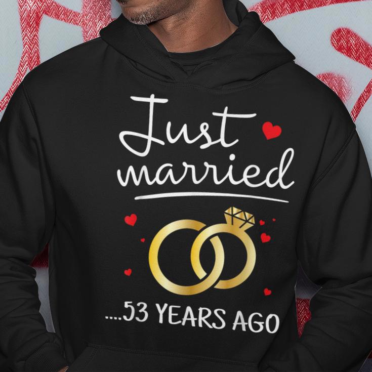 Just Married 53 Years Ago Couple 53Rd Anniversary Hoodie - Monsterry