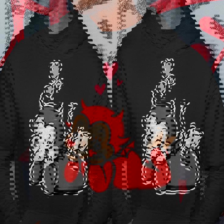 Kewpie Baby Devil Cupid Love Traditional Tattoo Flash Hoodie - Monsterry