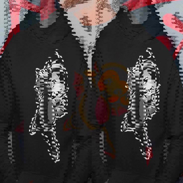 Kewpie Baby Doll Vampire Bat Traditional Tattoo Flash Hoodie - Monsterry