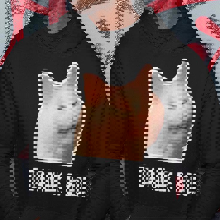 Laughing Confused Cat Dank Boi Meme Internet Millennial Hoodie - Monsterry