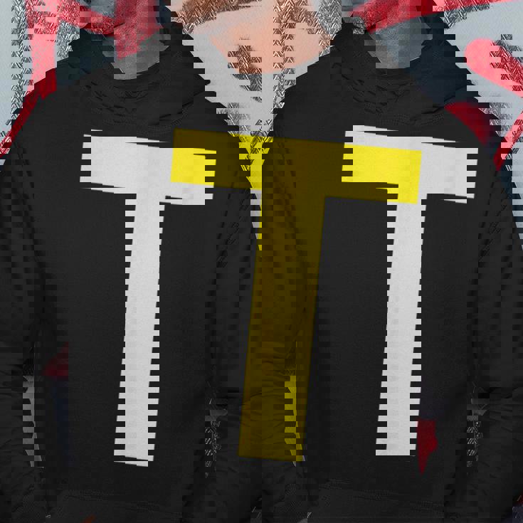 Letter T In Yellow Theodore Chipmunk Costume Halloween Hoodie | Mazezy